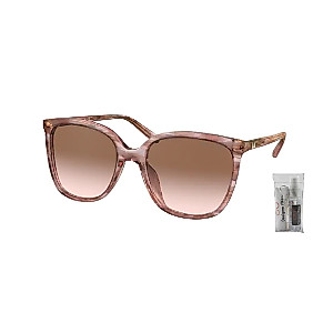 Michael Kors MK2137U 317513 57MM Rose Transparent/Brown Pink Gradient Square Sunglasses for Women+ BUNDLE With Designer iWear Eyewear Kit