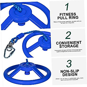 Gogogmee Ninja Wheel Kids Gym Equipment Round Swings for Kids Outdoor Outdoorswing Indoor Gym Ring Steering Wheel Swing Outdoor Gym Exercise Swing Ring Heavy Duty Kids Swing Gymnastic Rings