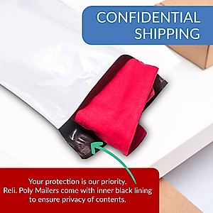 Reli. Poly Mailers 6x9 | 1000 Pcs Bulk | Small Mailing Envelopes/Shipping Bags | White Packaging Bags for Shipping | Non-Padded Poly Mailers | Self Sealing Mailing Bags for Small Items, Bulk (White)