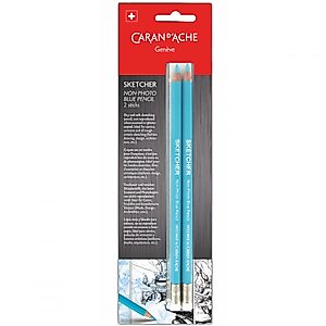 Caran d'Ache Sketcher Non-Photo Blue 2 Pc Blister Card (903.302 )