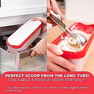 StarPack Long Scoop Reusable Ice Cream Container with Lid - Ice Cream Container for Home Made Ice Cream Storage, Soup & Food Storage - Durable Ice Cream Freezer Container with Style!
