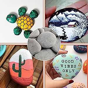 30 River Rocks for Painting, Painting Rocks Bulk, Smooth Rocks for Painting, Natural Stones, Craft Rocks for Painting Around 1.2-3.5 inches, Kindness Rocks, Outdoor Garden Rock Art, Family DIY Project