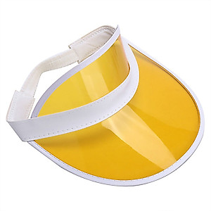 Nicky Bigs Novelties Primary Colors Set Tennis Beach Plastic Clear Sun Bingo Vegas Dealer Golf Visor