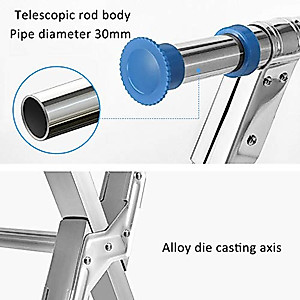 Drying Rack Stainless Steel Floor Folding X-Type Double Pole Clothes Pole Indoor and Outdoor Balcony Telescopic FANJIANI (Color : A)