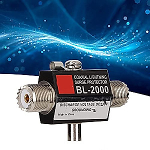 Heayzoki Lightning Surge Protector,1/4 Wavelength Short Circuit Lightning Arrestor, PL259 Female to PL259 Female Coaxial Lightning Arrestor