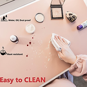 Makeup Mat for Vanity Top Protector, Cover Work Table Waterproof, Oilproof Dustproof Smooth and Soft, Pink 31.5" x 15.7" from NemoHome