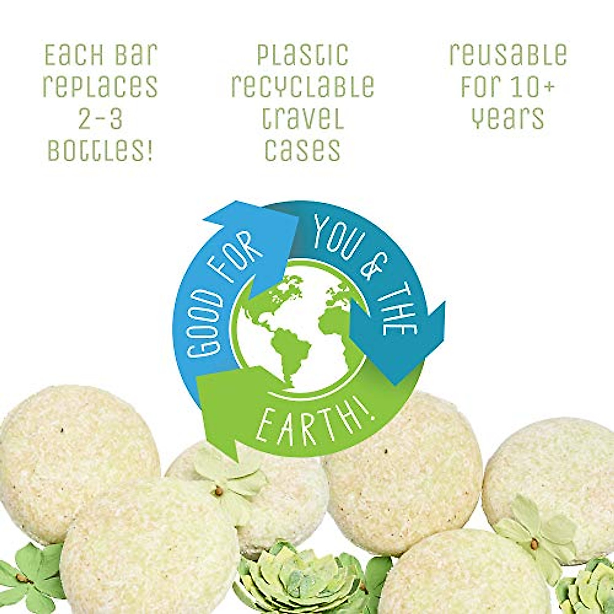 Sweet & Sassy 3 Shampoo Bars. Made in the USA. All Natural, Organic, SLS Free, Plastic Free, Safe for Color Treated Hair - Coconut Smiles.