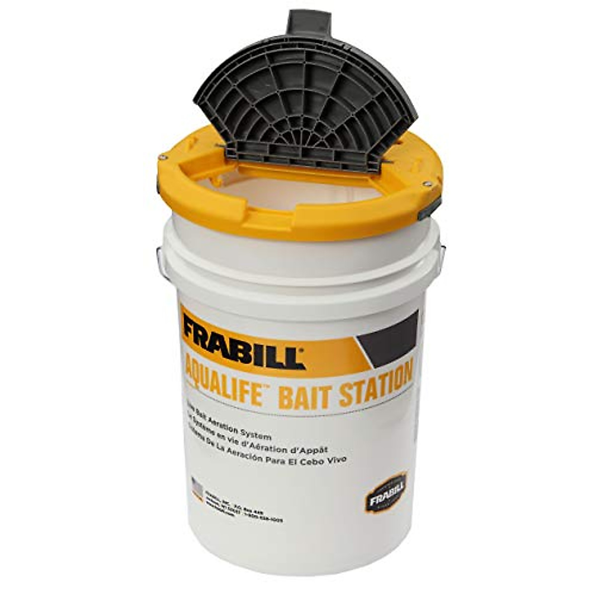 Frabill Bait Station Bucket | Large Aerated Live Bait 6-Gallon Storage