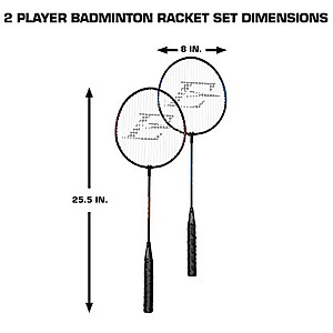 EastPoint Sports 2 Racket + Birdie Set, Black, 1-1-00351
