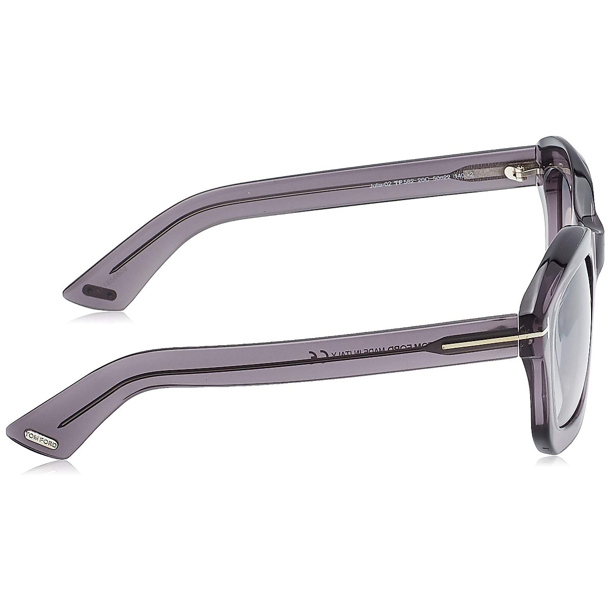 Tom Ford FT0582 Sunglasses - Grey Frame, Smoke Mirror Lenses, 50 mm Lens Diameter FT05825020C