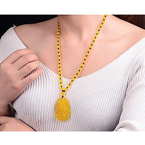 c1lint7785631 Women's Necklaces Men's Necklaces Buddha Pendant Necklace Bodhisattva Amulet Talisman Made of Agate Gemstone (yellow agate Akasagarbha (Space))