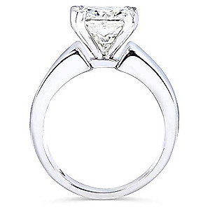 Kobelli Cushion-cut Moissanite Solitaire Engagement Ring 2 4/5 CTW 14k White Gold, Size 9, White Gold