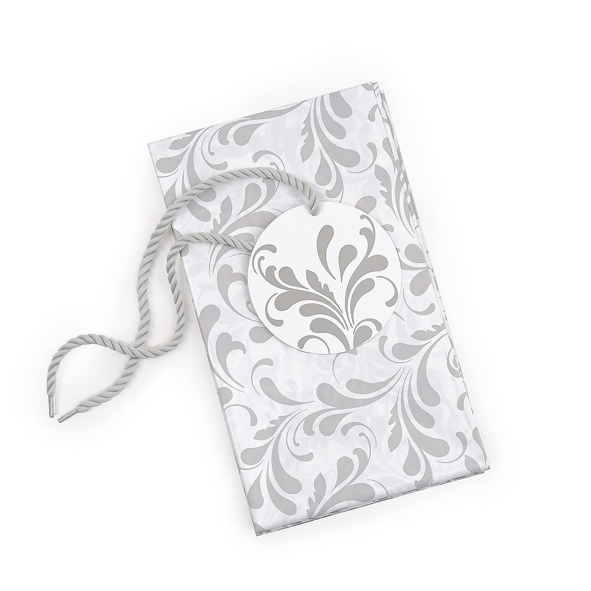 WRAPAHOLIC 56" Large Plastic Gift Bag - Silver Floral Design for Birthdays, Mother's Day, Wedding, Baby Shower, Parties, or Any Occasion - 56" H x 36" W