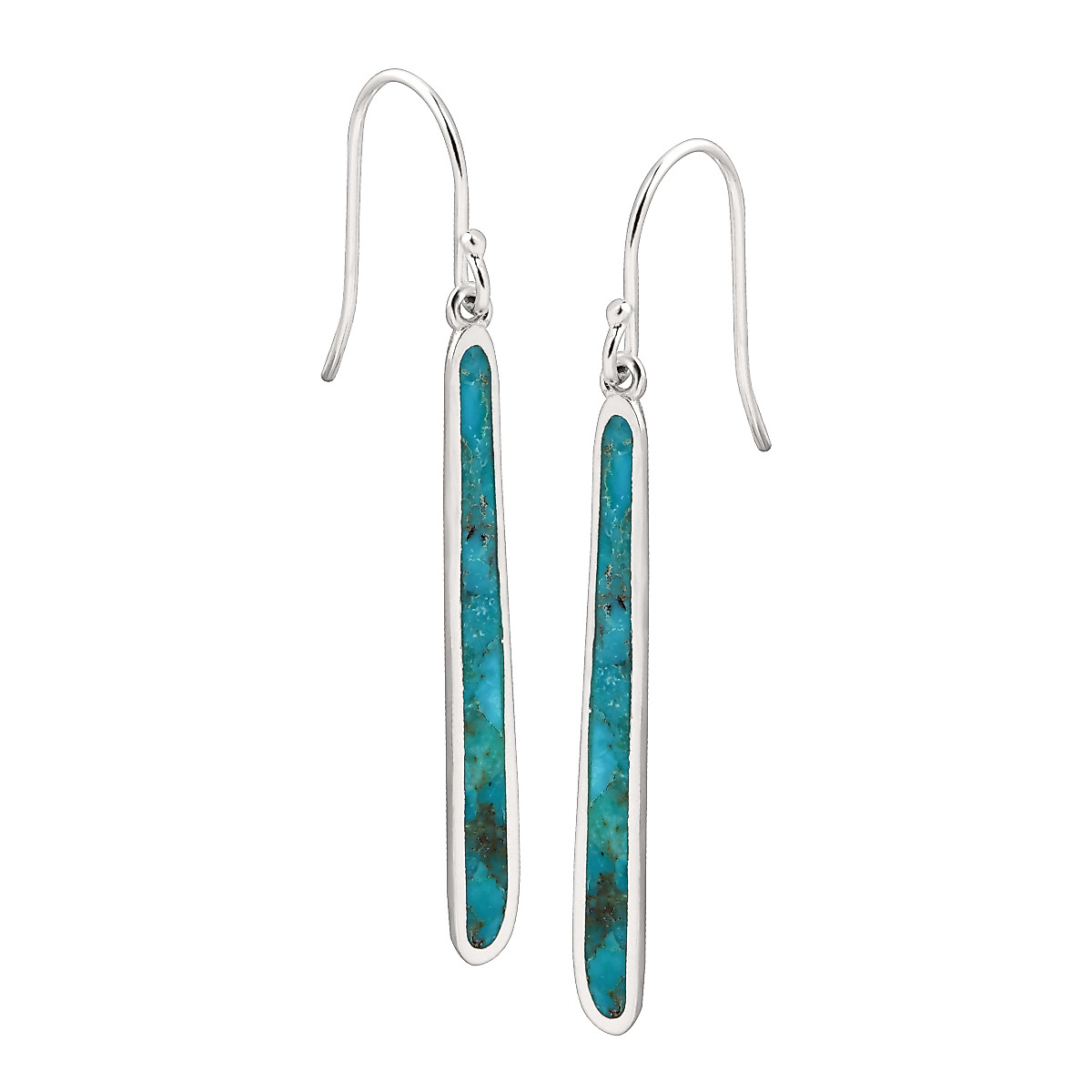Silpada 'Turquoise Drop' Compressed Turquoise Drop Earrings in Sterling Silver