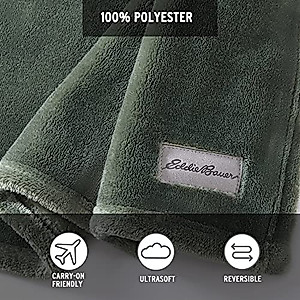 Eddie Bauer- Throw Blanket, Ultra Soft Plush Home Décor, All Season Bedding (Ultra Lux Solid Green, 50 x 60)