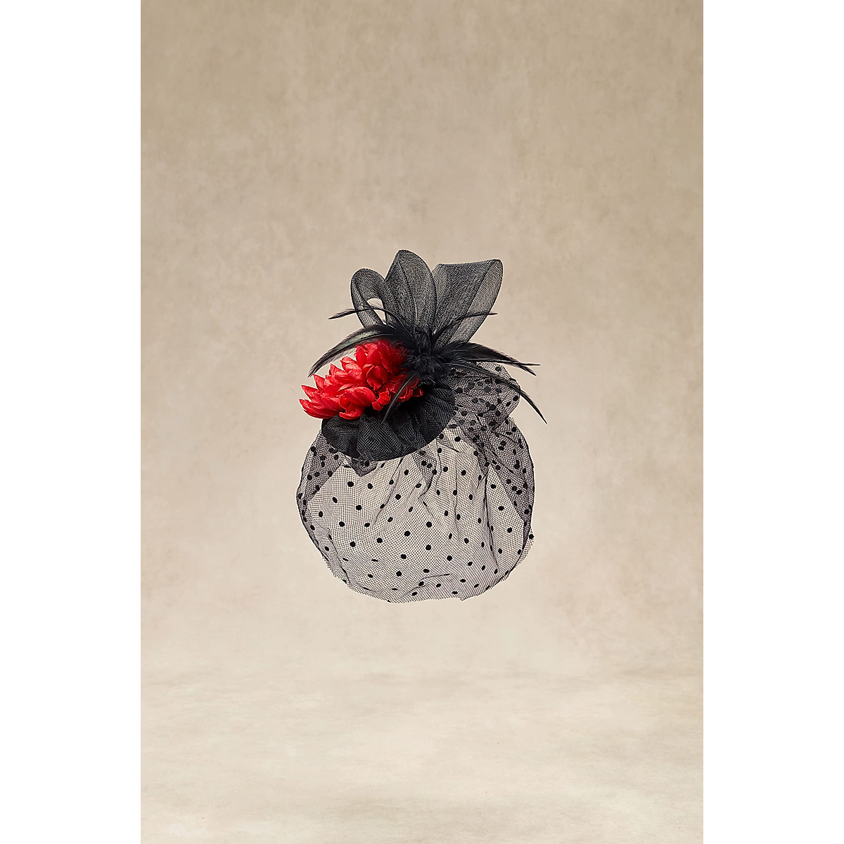 BABEYOND Fascinator Hat Veil Feather Fascinators Hair Clip Tea Party Pillbox Derby Hat Fascinator Bridal Wedding Veil