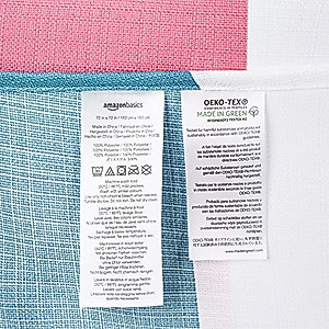 Amazon Basics Fun and Playful Rainbow Banded Stripe Printed Pattern Microfiber Bathroom Shower Curtain - Rainbow Banded Stripe, 72 Inch