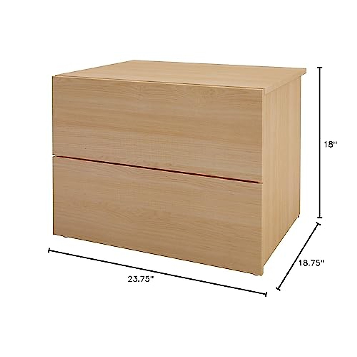 Nexera 2-Drawer Nightstand, Natural Maple