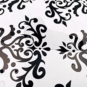 Yifely Self-Adhesive Shelf Liner Removable Furniture Paper for Covering Apartment Dresser Drawers, Retro Black Damask, 17.7 Inch by 9.8 Feet