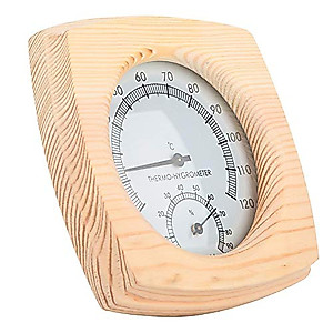 Wood Sauna Thermometer, Sauna Room Hygrometer Thermometer Digital Sauna Temperature Meter Humidity Meter Used in Sauna Room, Bathroom, Sweat Stream Room etc