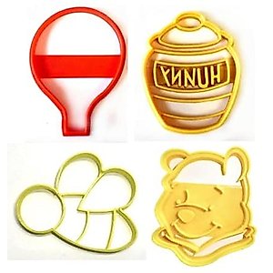 WINNIE THE POOH ADVENTURE THEME BALLOON HUNNY HONEY POT SET OF 4 COOKIE CUTTERS MADE IN USA PR1064