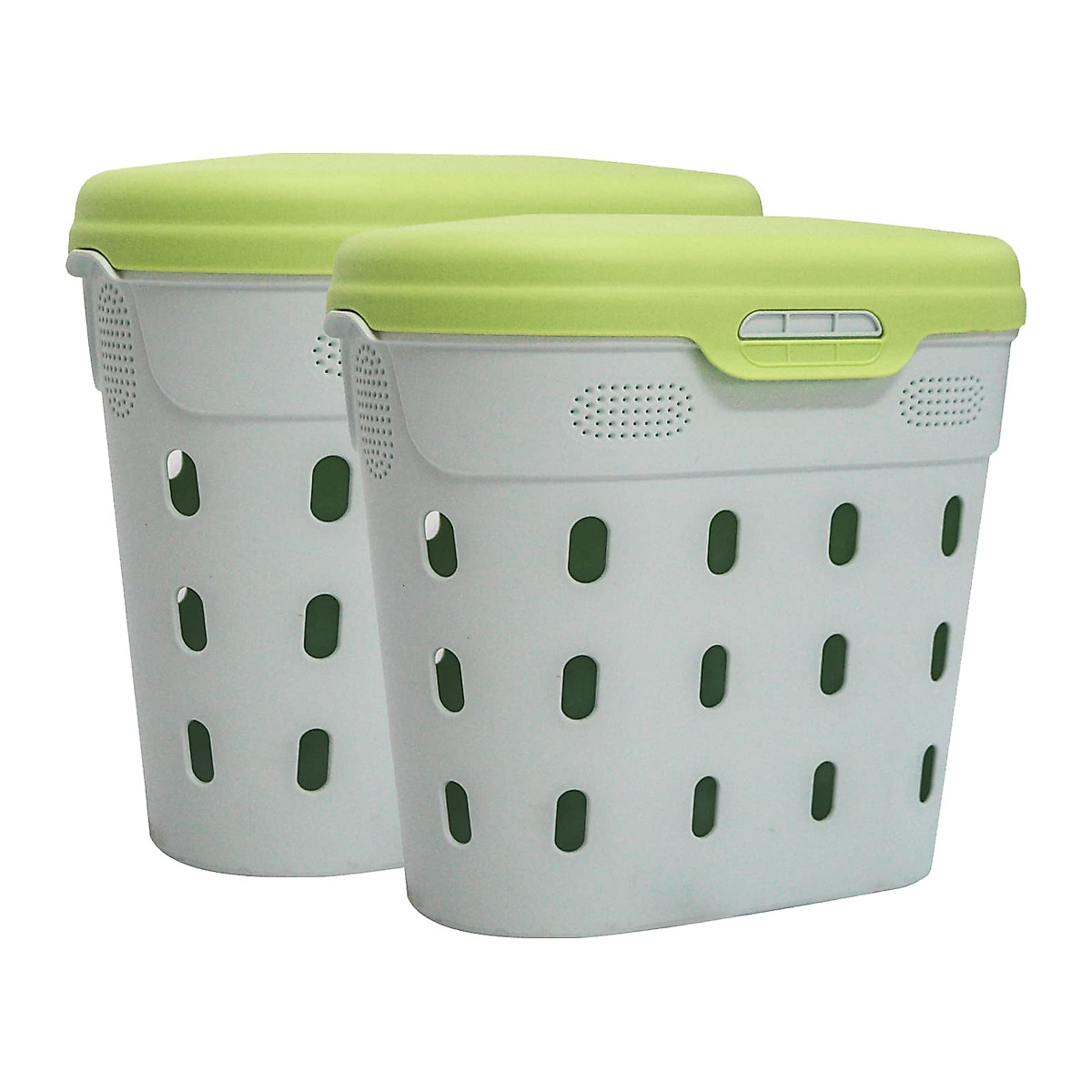 Vego Garden In-Ground Worm Composter Outdoor Farm Compost Bin 8 Gallons BPA-Free Composting System for Raised Garden Beds Lime, Twin Pack