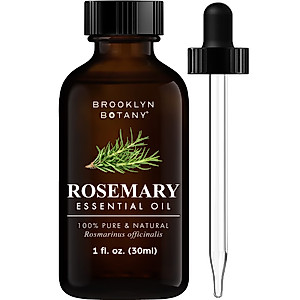 Brooklyn Botany Rosemary Essential Oil – 100% Pure and Natural – Premium Grade Oil with Dropper - for Aromatherapy and Diffuser - 1 Fl Oz