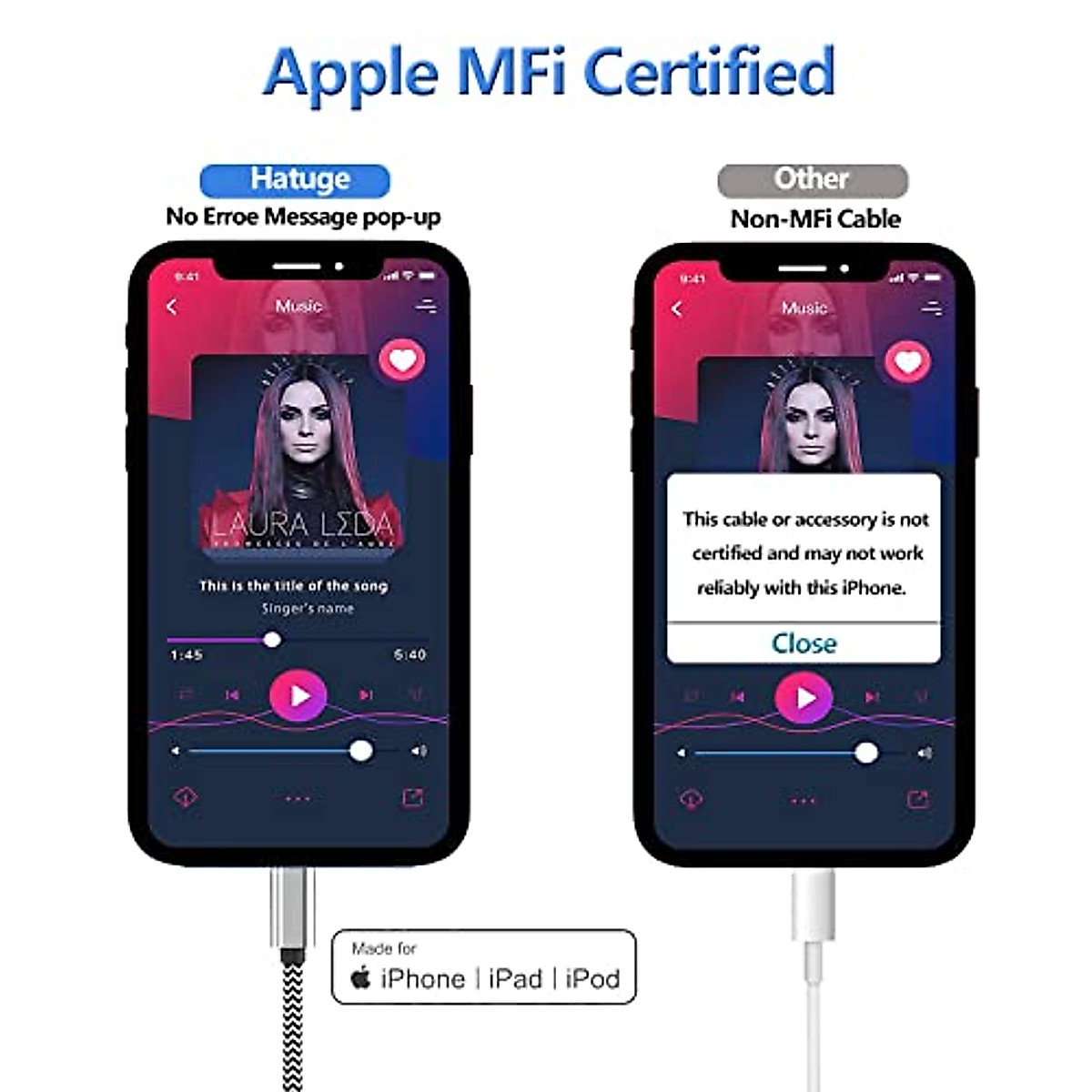 iPhone to 3.5mm Car Stereo AUX Cable, Apple MFi Certified Lightning Audio Cord for iPhone 13 Mini Pro Max 12 11 Pro Max X XR 8 7 6 5 SE iPad iPod to Home Stereo/Speaker, 3.3FT