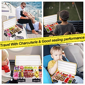 XUZC Snackle Box- Waterproof Tackle Box Container Keeps Snacks Fresh and Dry Charcuterie Safe - Fill With Cured Meats, Cheese, Nuts -Perfect For The Boat, Beach, Picnics, Parties, Picnics, Camping