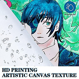 Chainsaw Man Poster - Set of 6 pcs Chainsaw Man Merch 8*12 Inch Frameless Canvas Poster Anime Wall Art Chainsaw Man Figure for Bedroom Decoration,Chainsawman Poster Anime posters for room aesthetic