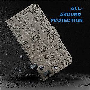 FDCWTSH Compatible with LG V60 ThinQ V60ThinQ 5G G9 Thin Q Wallet Case Wrist Strap Lanyard Leather Flip Card Holder Stand Cell Accessories Phone Cover for LGV60 V 60 60ThinQ 60V Women Men Grey