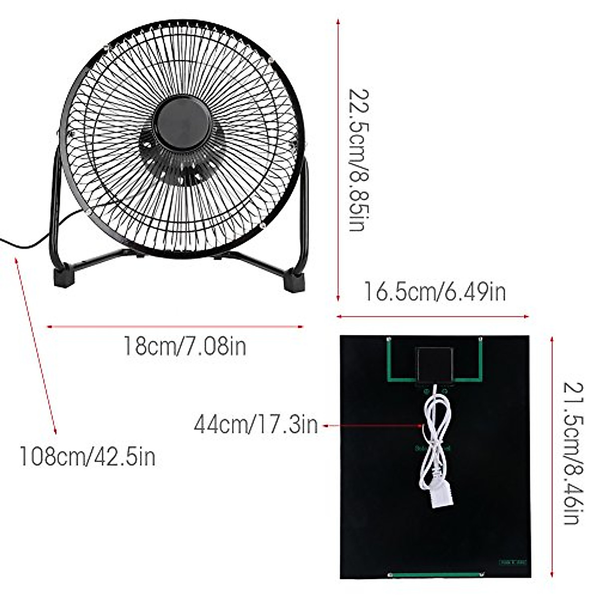 Solar Panel Powered Fan, Mini Portable Solar Energy Cooling Fan Ventilator Solar Fans for Greenhouse Travel Camping Fishing Solar Fan For Greenhouse
