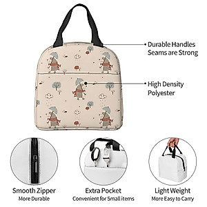 Lunch Bag Cute Hedgehog Insulated Lunch Box Back To School Reusable Bags Meal Portable Container Tote For Boys Girls Travel Work Picnic Boxes