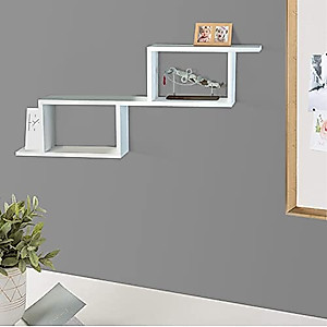 The Urban Port 40-Inch Decorative Wooden Wall Mounted Cubby Shelf, White