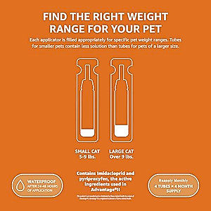 Amazon Basics Topical Flea Treatment for Medium Cats (5-9 Pounds), 6 Count (Previously Solimo)