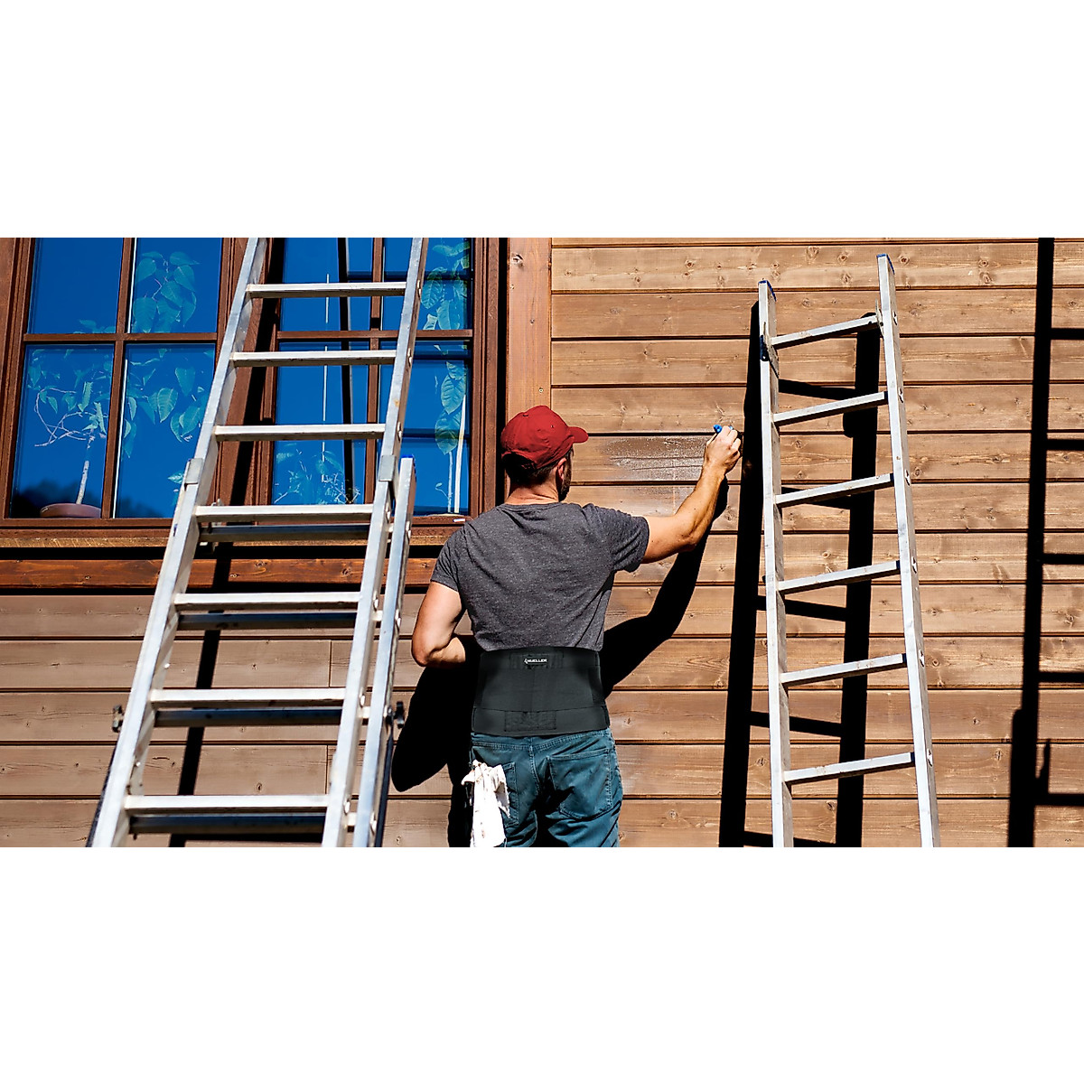 MUELLER Sports Medicine Adjustable Back Brace for Men and Women, Relief for Upper and Lower Back Pain, Sciatica, and Scoliosis, Black, One Size Fits Most