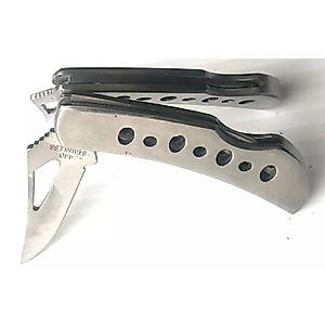 3 PC 440 STAINLESS STEEL Pocketknife Steel Handle & Blade, Lockback, New