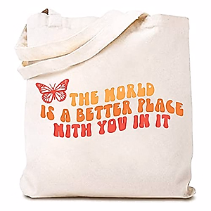 Haukea Canvas Tote Bag for Women Aesthetic Cute Tote Bags Inspirational Gifts for Women Beach Bags Reusable Grocery Bags