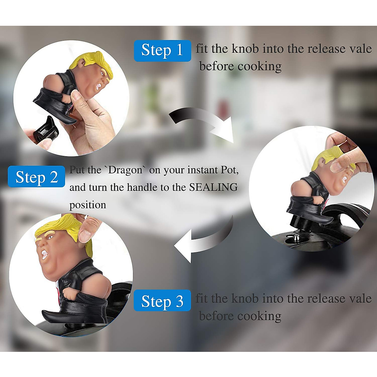 Yolococa Steam Release Diverter For Instant pot Cupboards/Cabinets protector 360° Redirect Silicone Kitchen Accessory