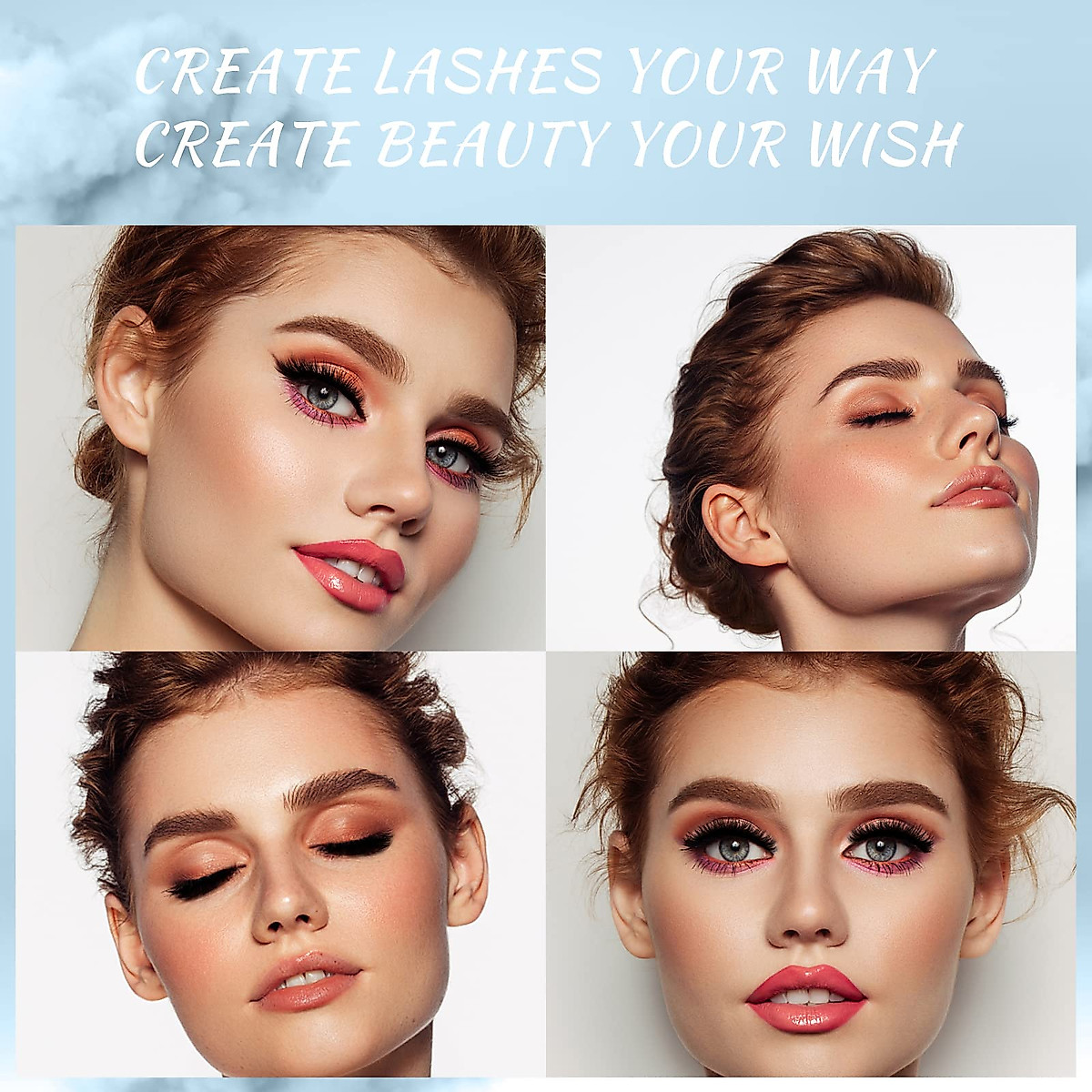 Lash Clusters 84 Pcs Cluster Lashes Natural Look DIY Lash Extension Lashes That Look Like Extensions Wispy Lashes Fluffy Eyelash Clusters Thin Band & Soft (Cloudy,D-8-16mix)