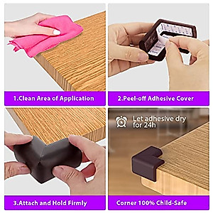 Kxtffeect 10Pcs Extra Thick Premium High Density Furniture Table Edge & Corner Guard Baby Proofing Bumper Protector - Jumbo Size Value Pack (Brown)