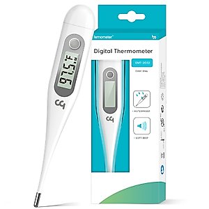 Thermometer for Adults, Oral Thermometer for Fever, Thermometer with Fever Alert, Memory Recall, C/F Switchable, Rectum Armpit Reading Thermometer for Whole Family, Gray