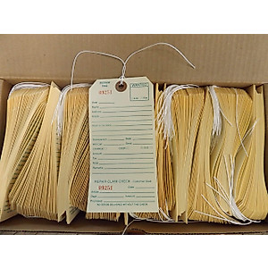 NAHANCO Repair Tag, Strung, One-Sided, Two-Parts Perforated - Manila, 500 Pack