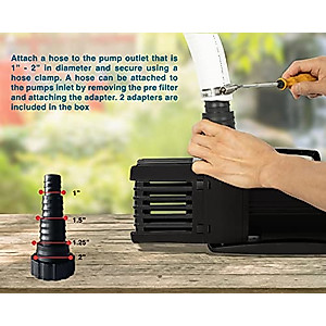 Homewell 5000 Gallons per Hour Electric Water Pump with 2 Nozzles Ultra Quiet Submersible Pump for Fountains, Waterfalls, Water Circulation, Koi Ponds Pump, Water Gardens (5000 GPH)