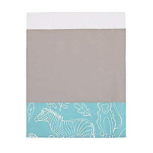 NoJo Dreamer Modern Safari Blue 8 Piece Nursery Crib Bedding Set, Turquoise/Grey
