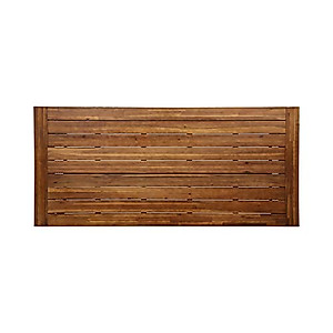 Great Deal Furniture Beau Outdoor Eight Seater Wooden Dining Table, Teak and Rustic Metal Finish