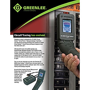 Greenlee CS-8000 Circuit Seeker for Circuit Tracing with Full-Color Graphical LCD Display