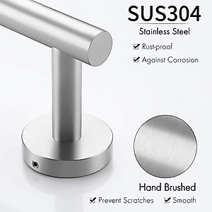 KES Bathroom Towel Bar, Towel Hangers for Bathroom Wall Shower Hand Towel Holder Hanger 27.6 Inches SUS304 Stainless Steel RUSTPROOF Wall Mount Brushed Steel, Total Length 29.9 Inch, A2000S75-2