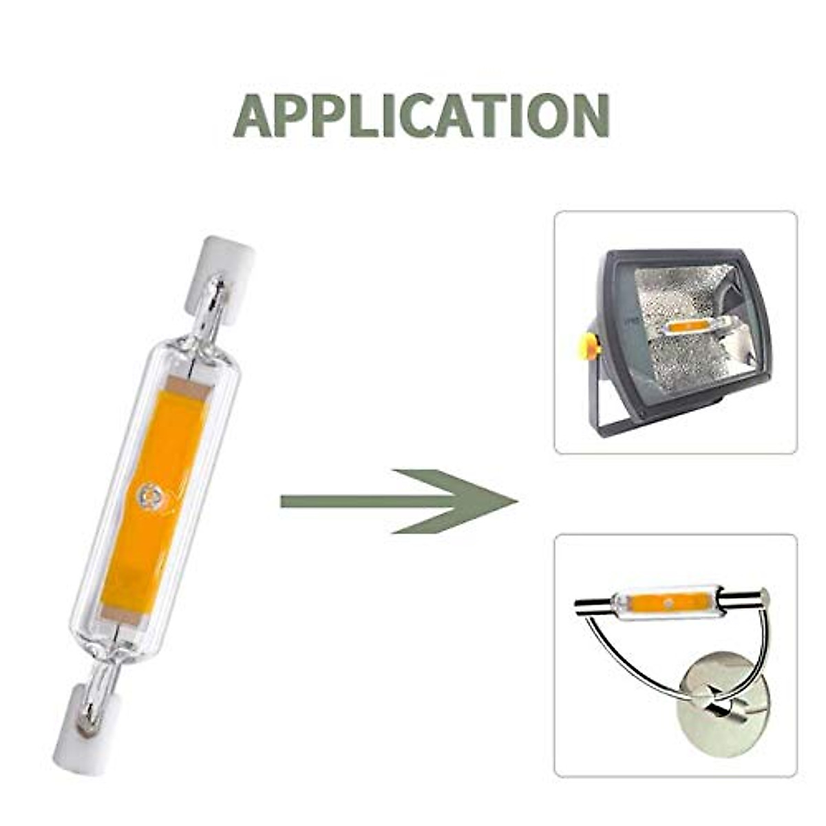 CTKcom 78 mm/3.1 in R7S LED Bulb (2 Pack) 110V 10W Warm White 3000K T3 J Type Halogen Bulb Replacement 100W Halogen Bulb Equivalent Double Ended