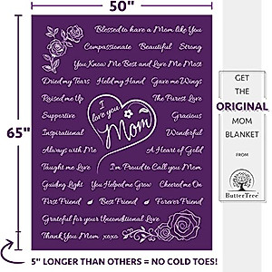 ButterTree Mom and Sister Blankets, Throw Blankets 65" x 50" (2-Pack, Purple)